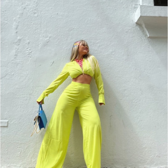PrettyLittleThing | Other | Prettylittlething Neon Lime Jumpsuit | Poshmark